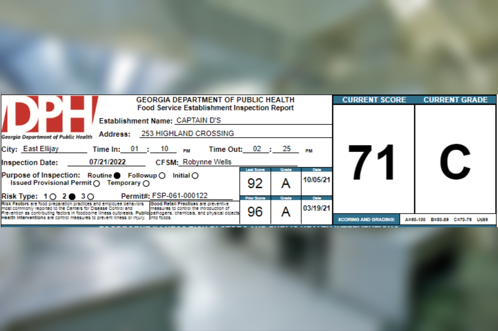 Captain D’s receives a 71% on their recent health inspection — Health ...