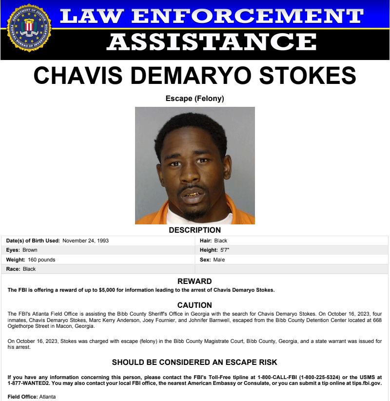 Fourth escaped Bibb County Jail inmate captured near Stockbridge in ...